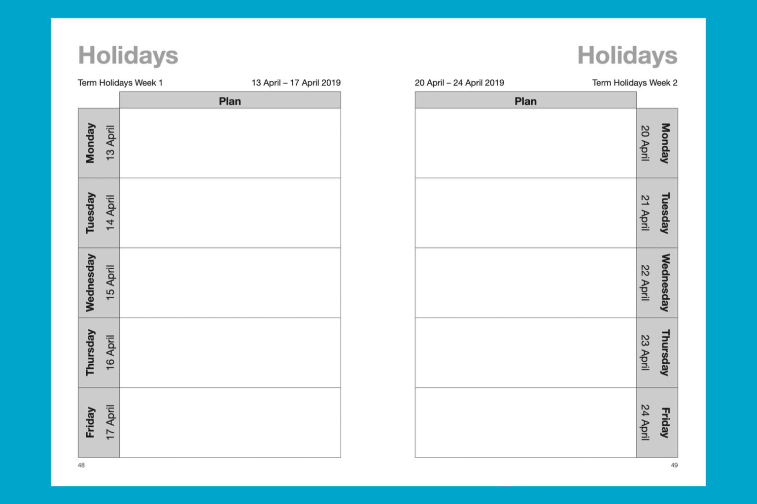 13 Great Features for Your School Student Diary! - Spacific Creative