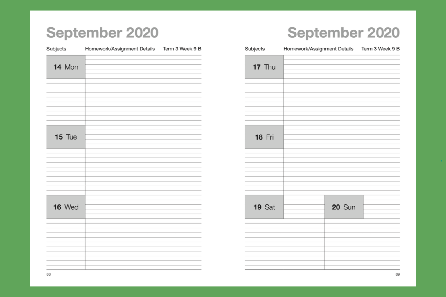13 Great Features for Your School Student Diary! - Spacific Creative