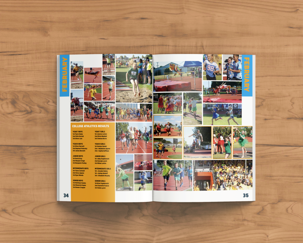 Orange Yearbook Designs & Page Layouts - Spacific Creative
