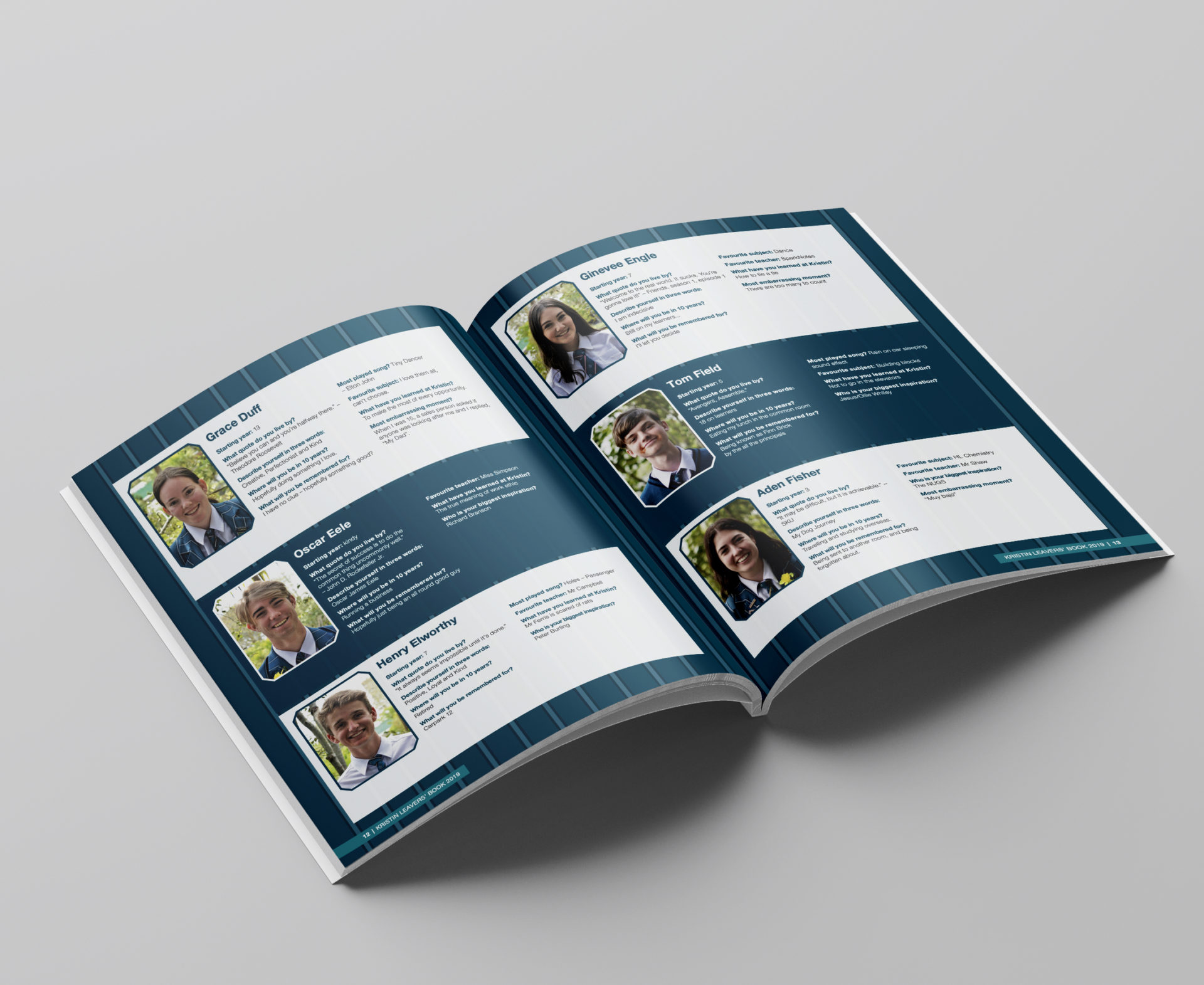 Q&A Ideas for School Leavers Books! - Spacific Creative