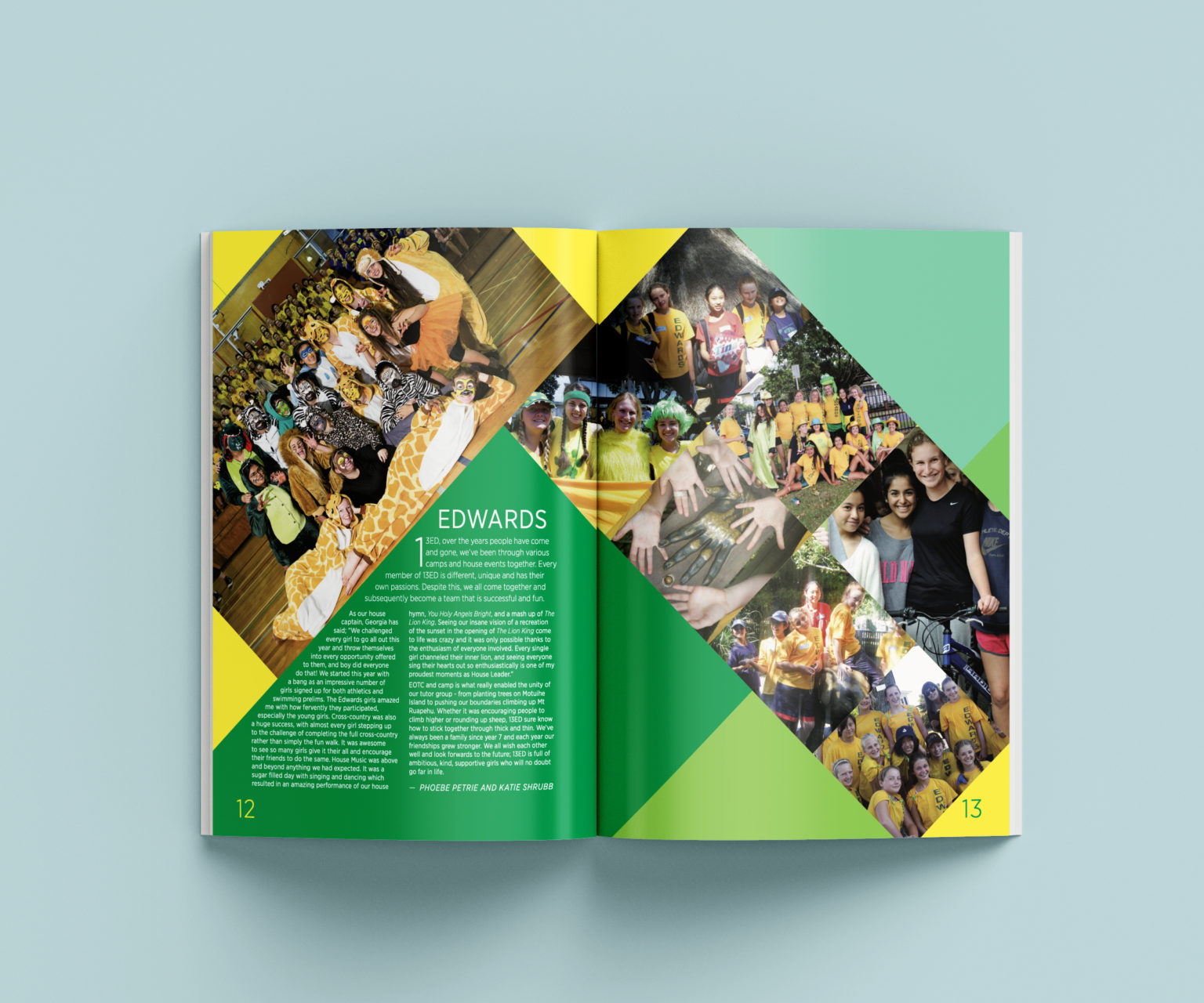 Green Yearbook Page Designs & Layouts! - Spacific Creative