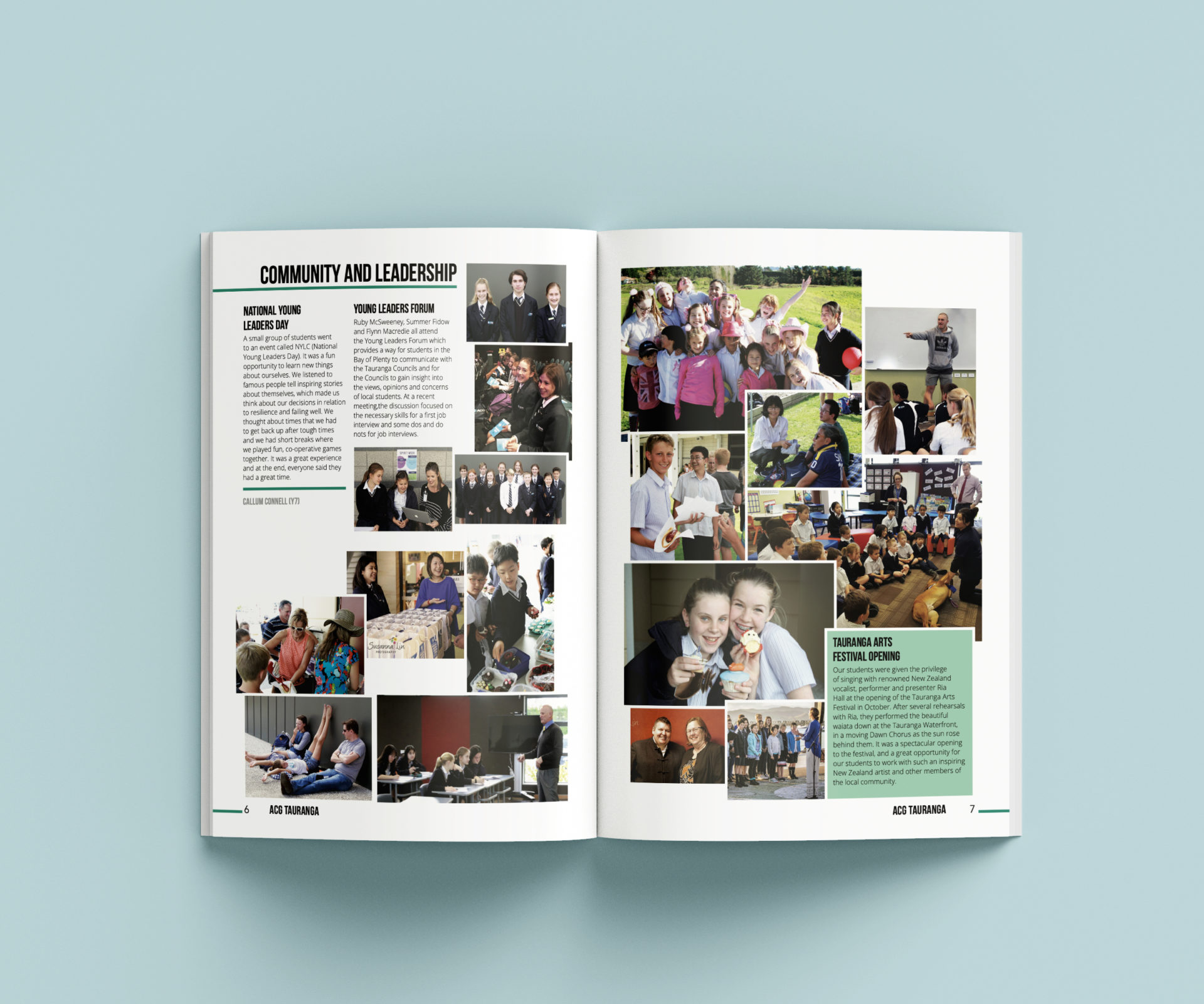 Green Yearbook Page Designs & Layouts! - Spacific Creative