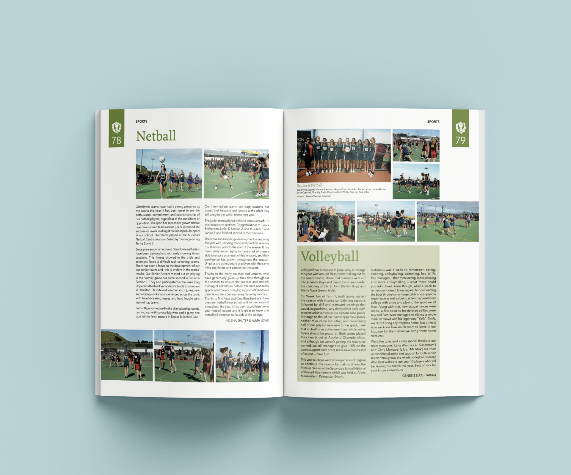 Green Yearbook Page Designs & Layouts! - Spacific Creative