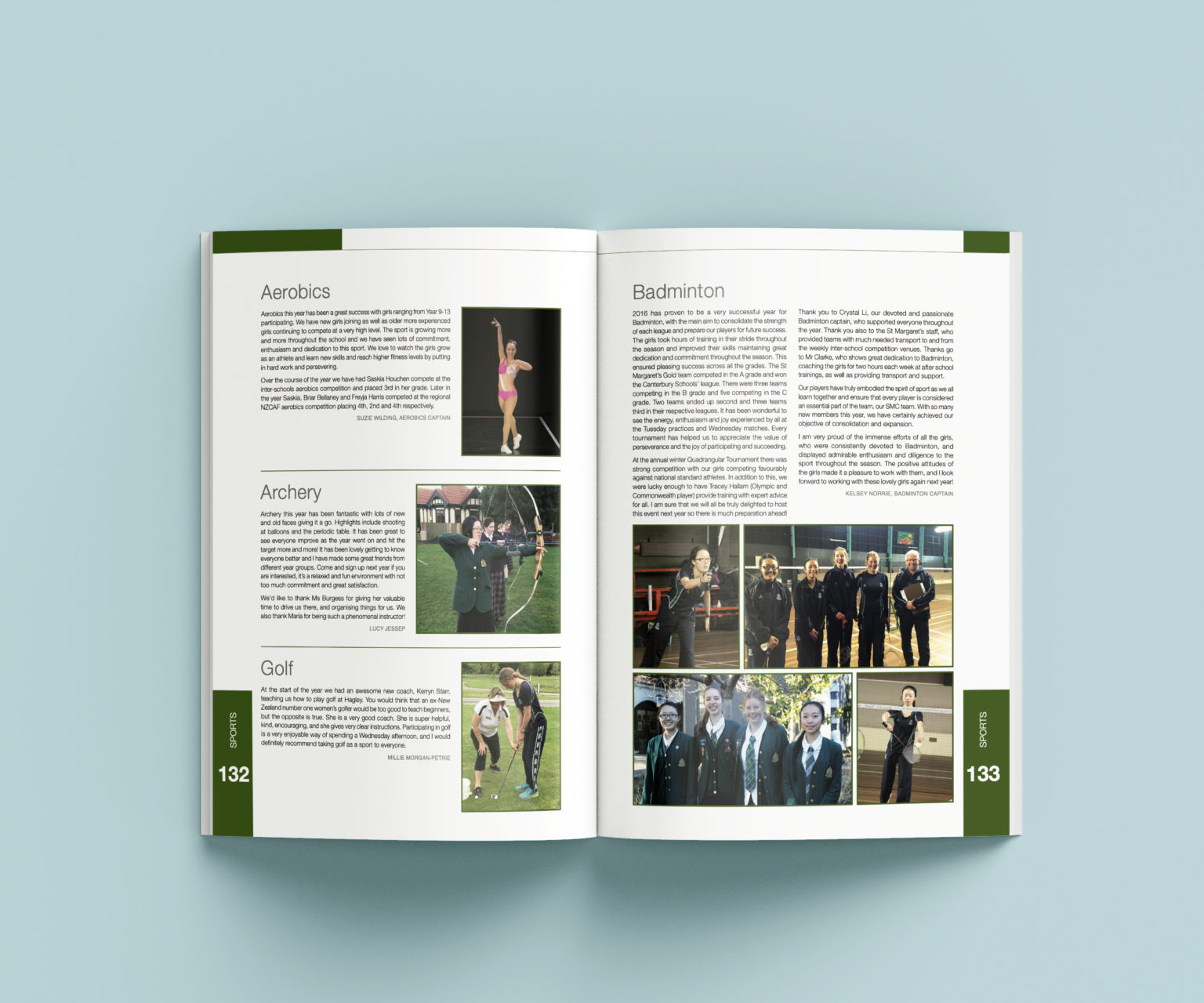 Green Yearbook Page Designs & Layouts! - Spacific Creative