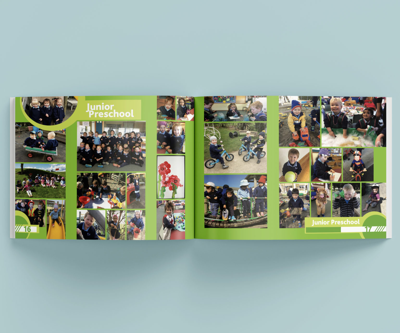 Green Yearbook Page Designs & Layouts! - Spacific Creative