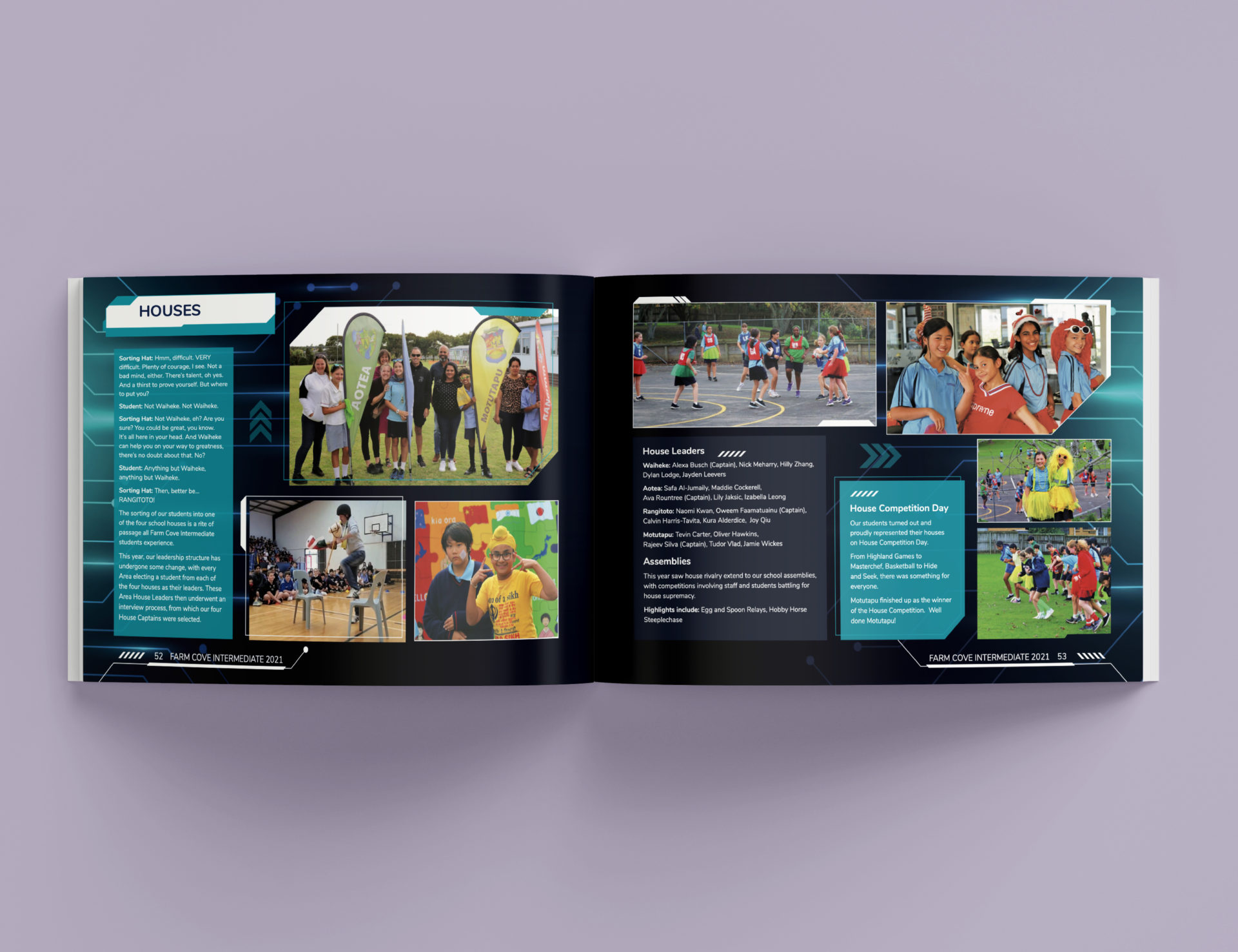 Blue School Yearbook Page Designs - Spacific Creative