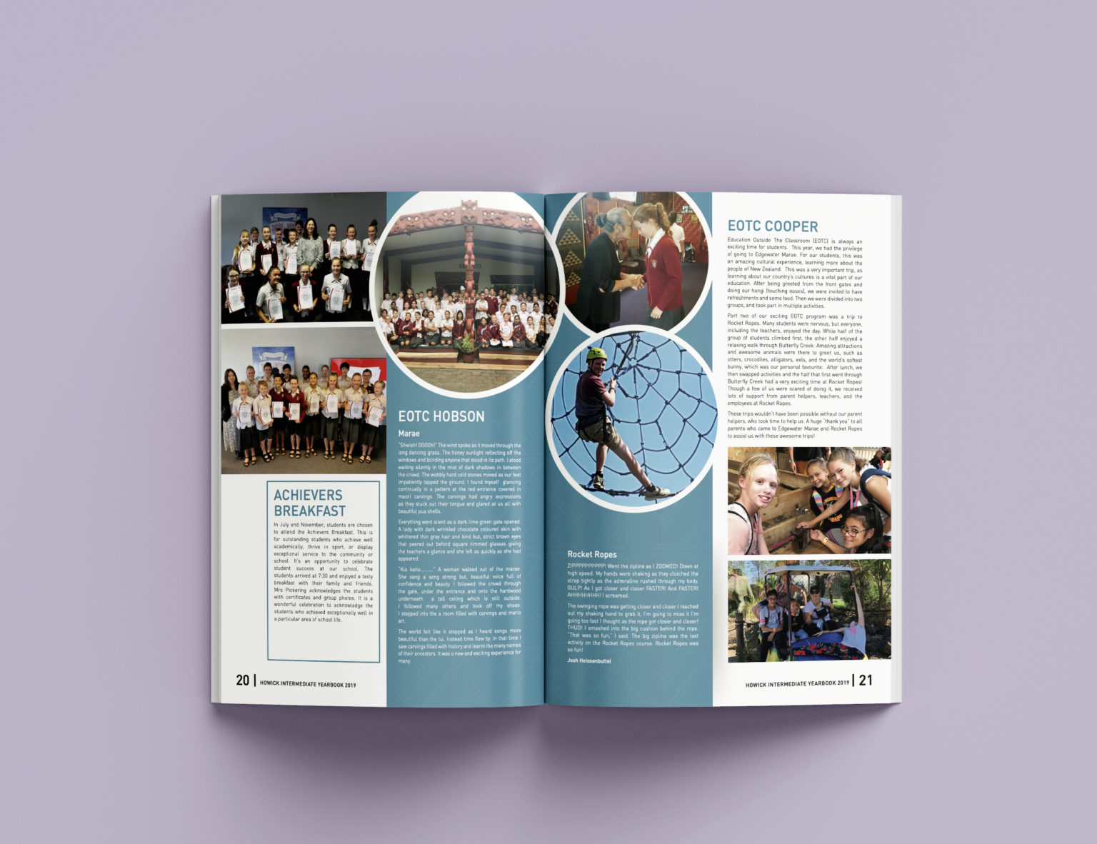 Blue School Yearbook Page Designs! - Spacific Creative