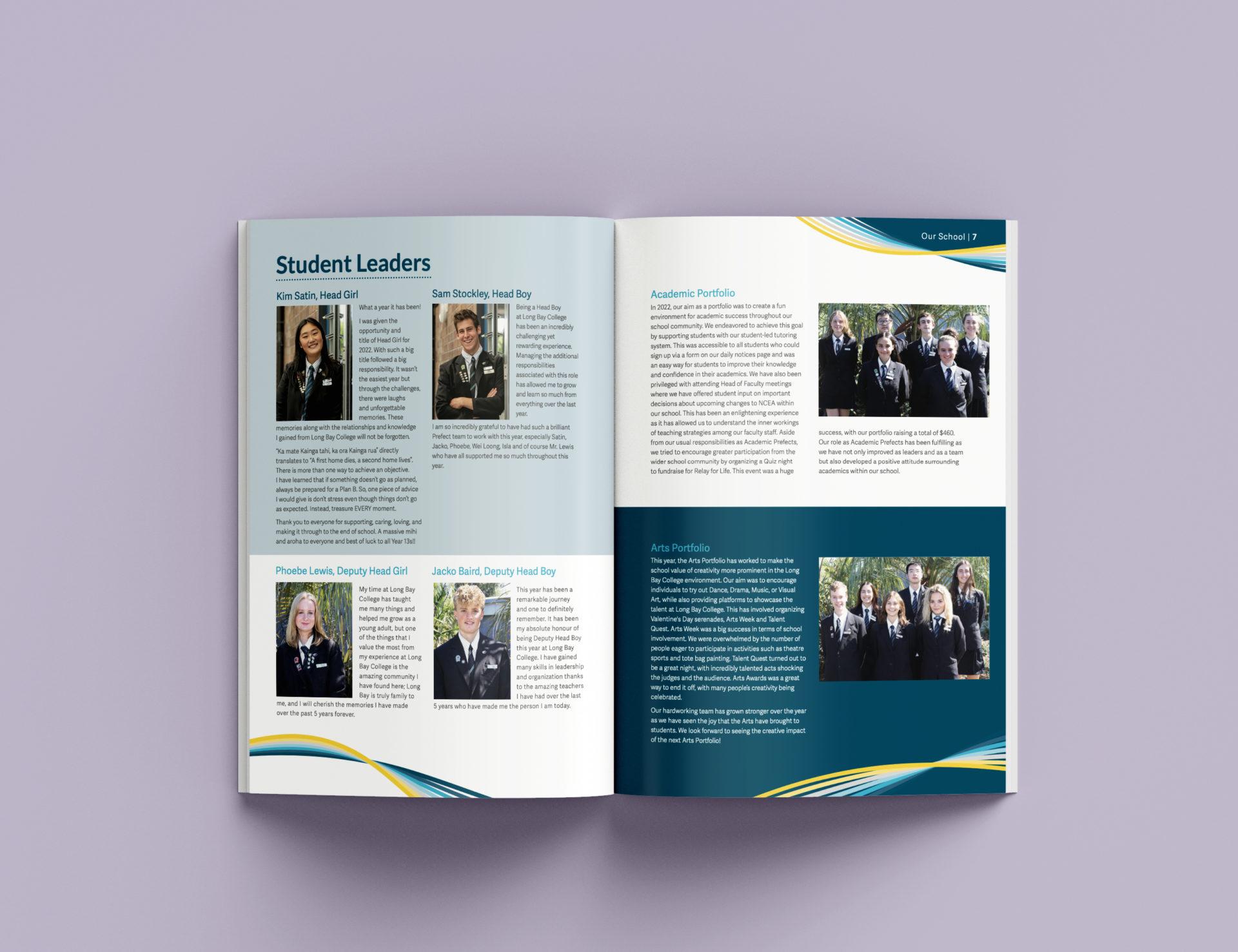 Blue School Yearbook Page Designs - Spacific Creative