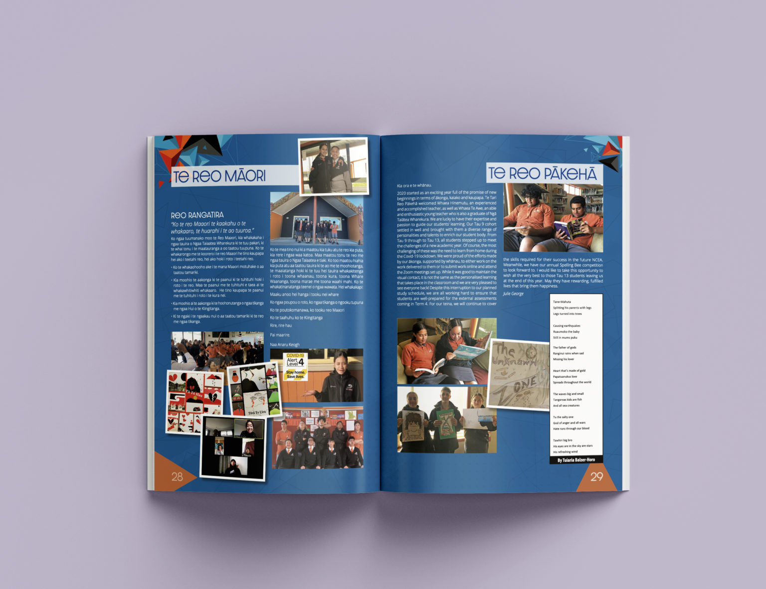 Blue School Yearbook Page Designs - Spacific Creative